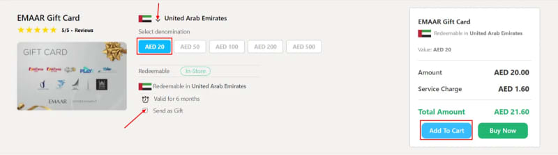 Buy EMAAR Gift Cards Online, November 2024 | al giftcards