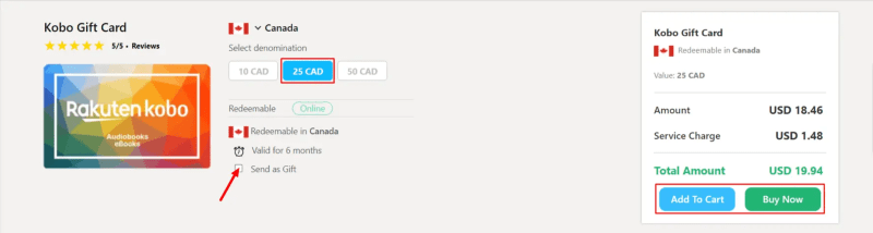 Buy Kobo Gift Cards Online, April 2025 | al giftcards