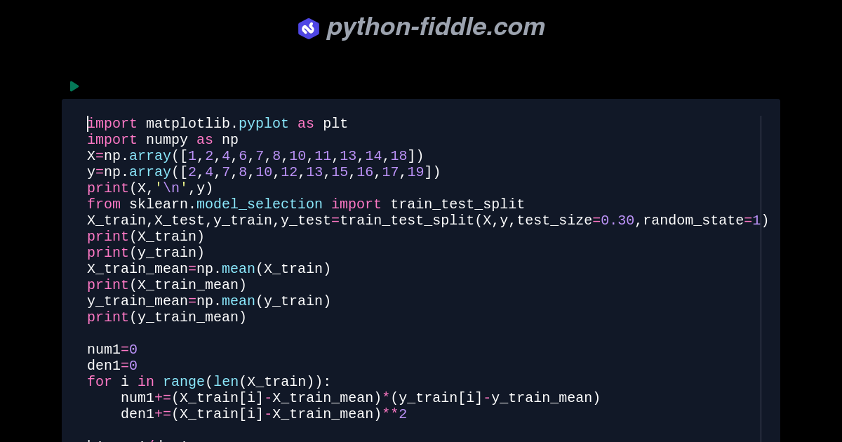 Python-Fiddle: Online Python Compiler, IDE, and Interpreter