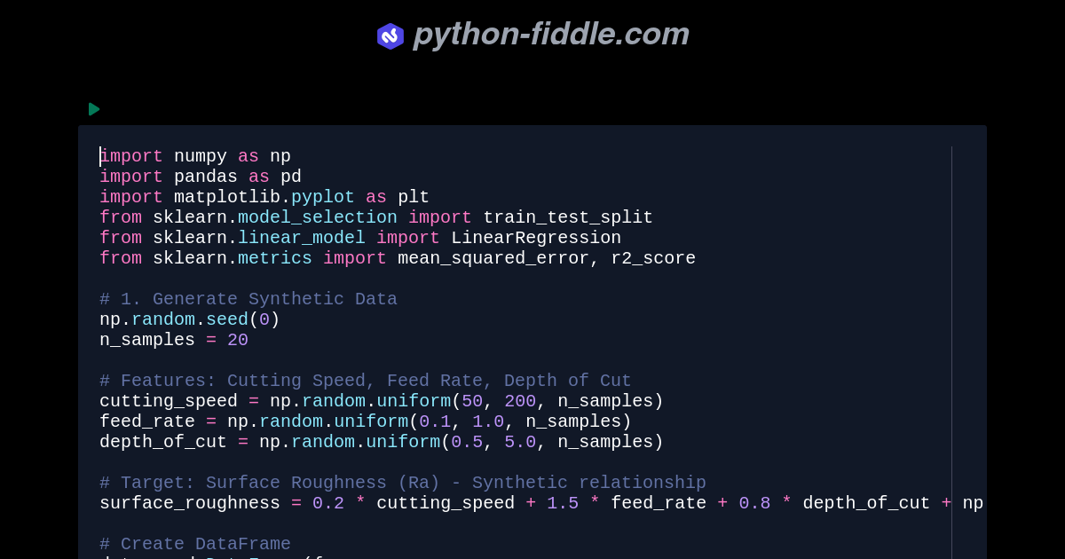 Python-Fiddle: Online Python Compiler, IDE, and Interpreter