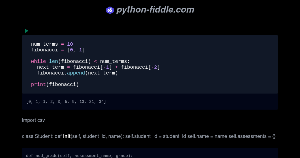 Python-Fiddle: Online Python Compiler, IDE, and Interpreter