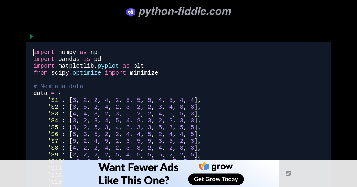 Python-Fiddle: Online Python Compiler, IDE, and Interpreter