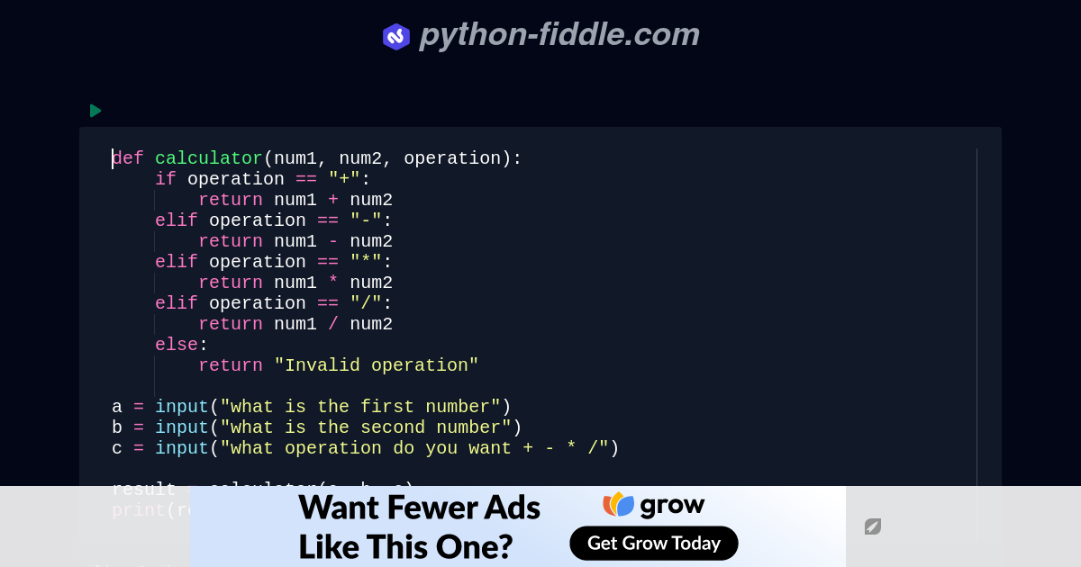 Python-Fiddle: Online Python IDE, Compiler, and Interpreter