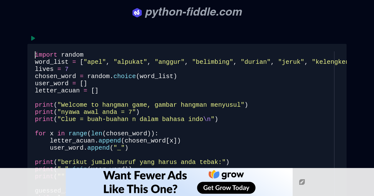 Python-Fiddle: Online Python IDE, Compiler, and Interpreter