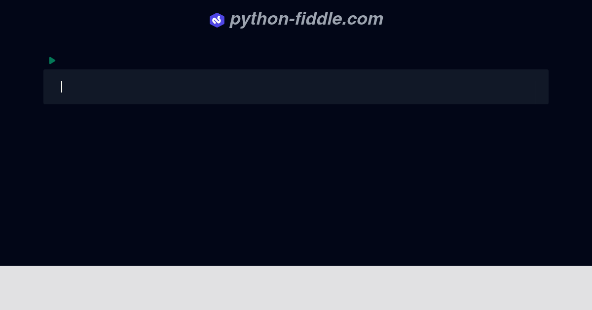 Python-Fiddle: Online Python IDE, Compiler, and Interpreter