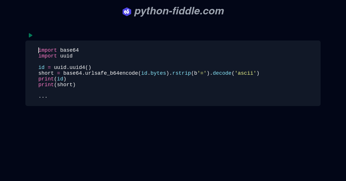 Python-Fiddle: Online Python IDE, Compiler, and Interpreter