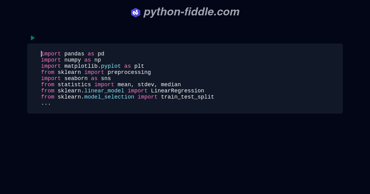 Python-Fiddle: Online Python IDE, Compiler, and Interpreter