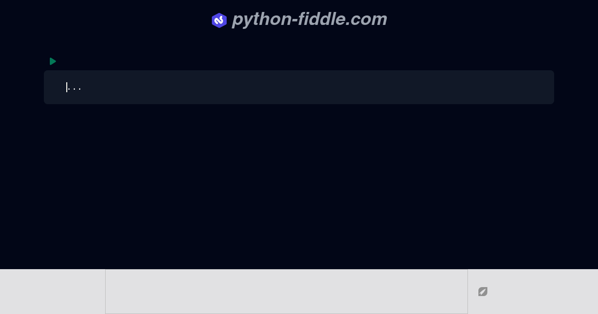 Python-Fiddle: Online Python IDE, Compiler, and Interpreter