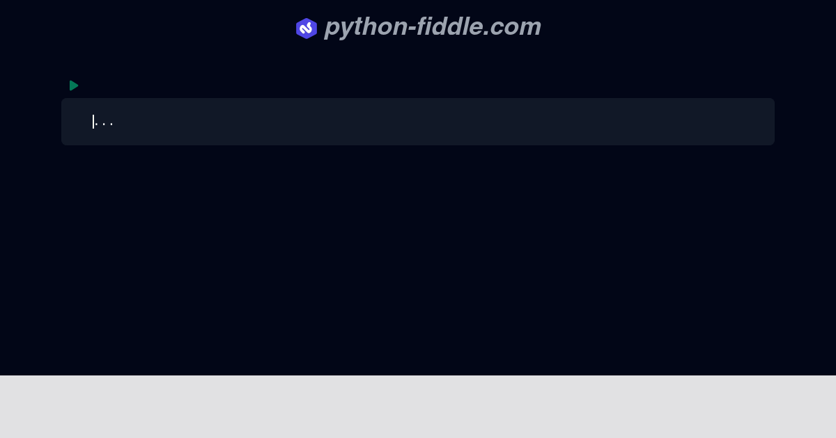 Python-Fiddle: Online Python IDE, Compiler, and Interpreter