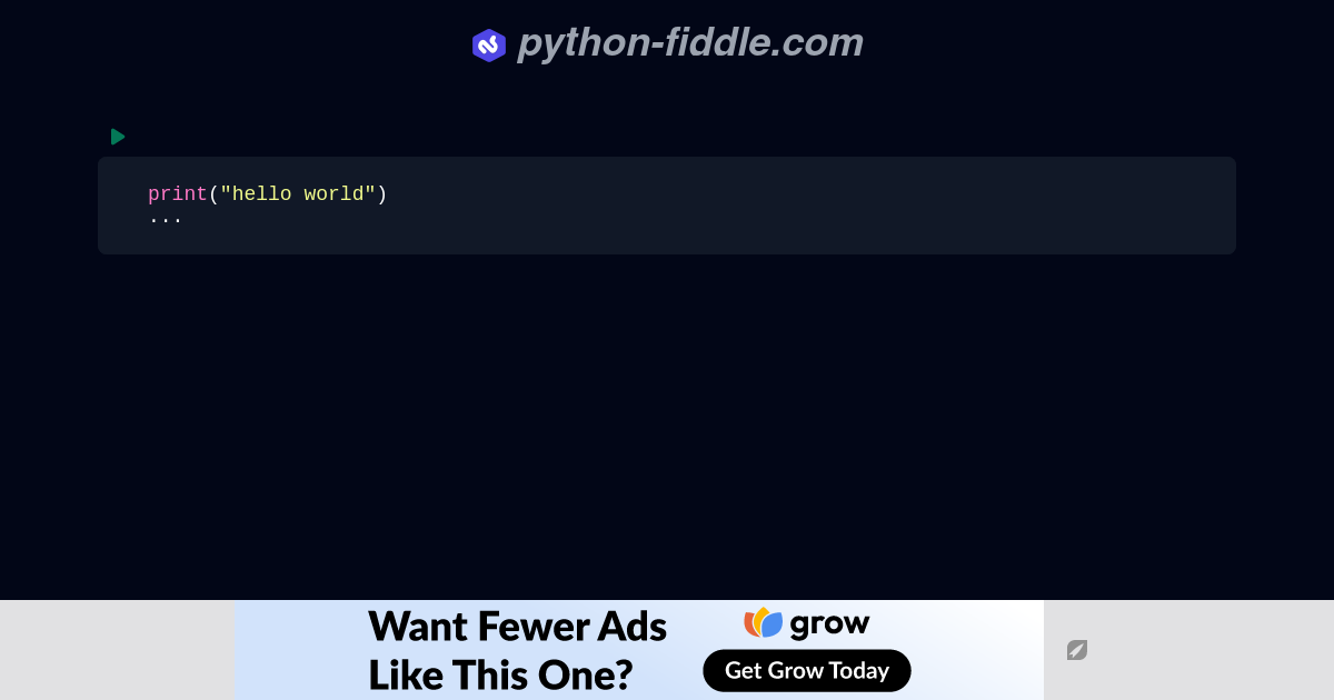 Python-Fiddle: Online Python IDE, Compiler, and Interpreter