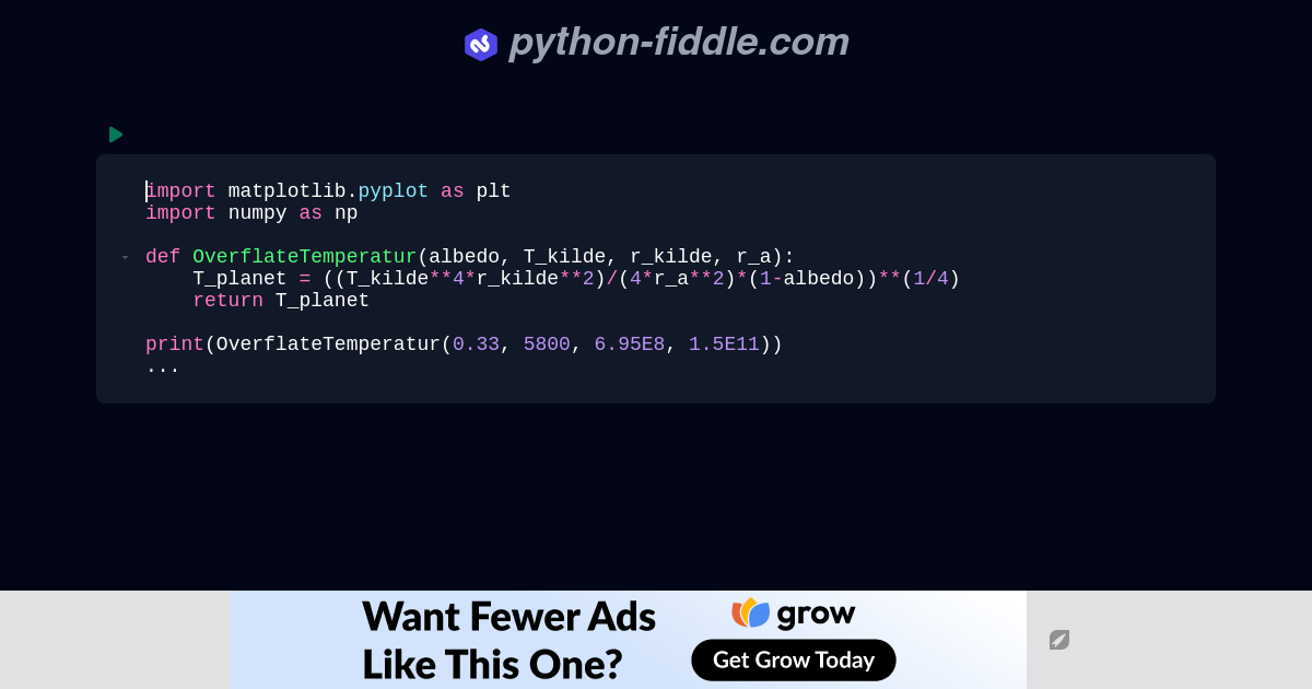 Python-Fiddle: Online Python IDE, Compiler, and Interpreter