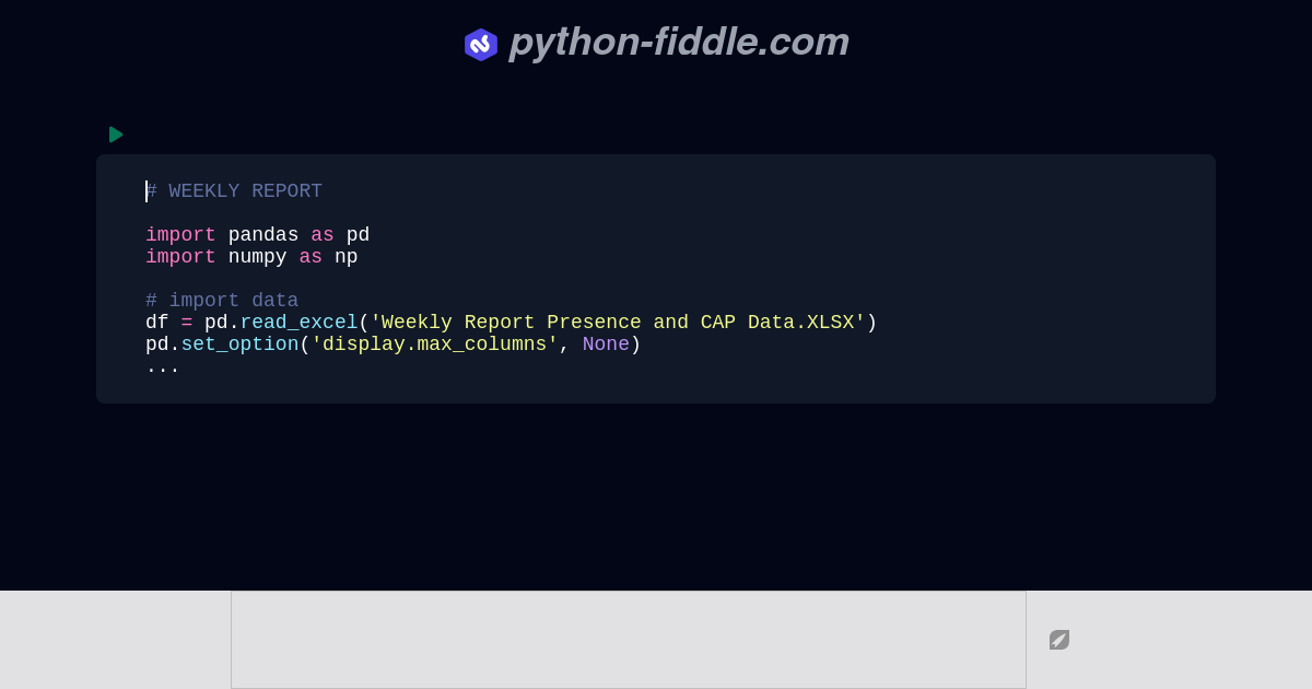 Python-Fiddle: Online Python IDE, Compiler, and Interpreter