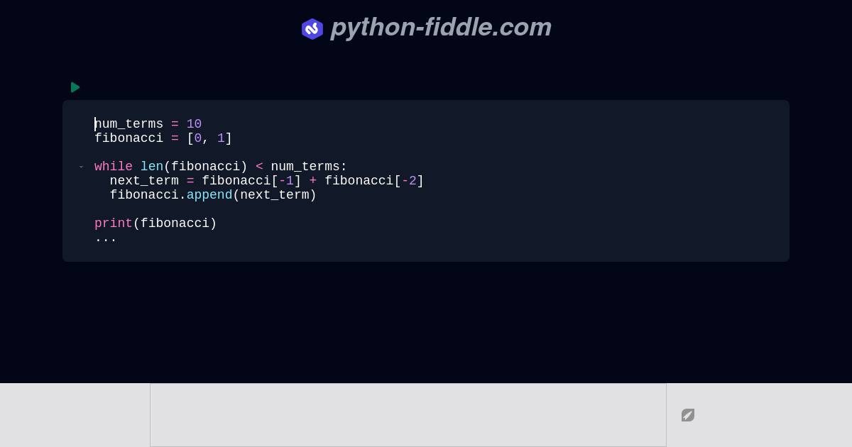 Python-Fiddle: Online Python IDE, Compiler, and Interpreter