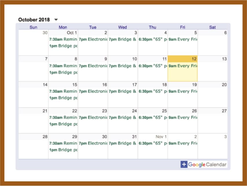 Desertscape Example Calendar | Desertscape
