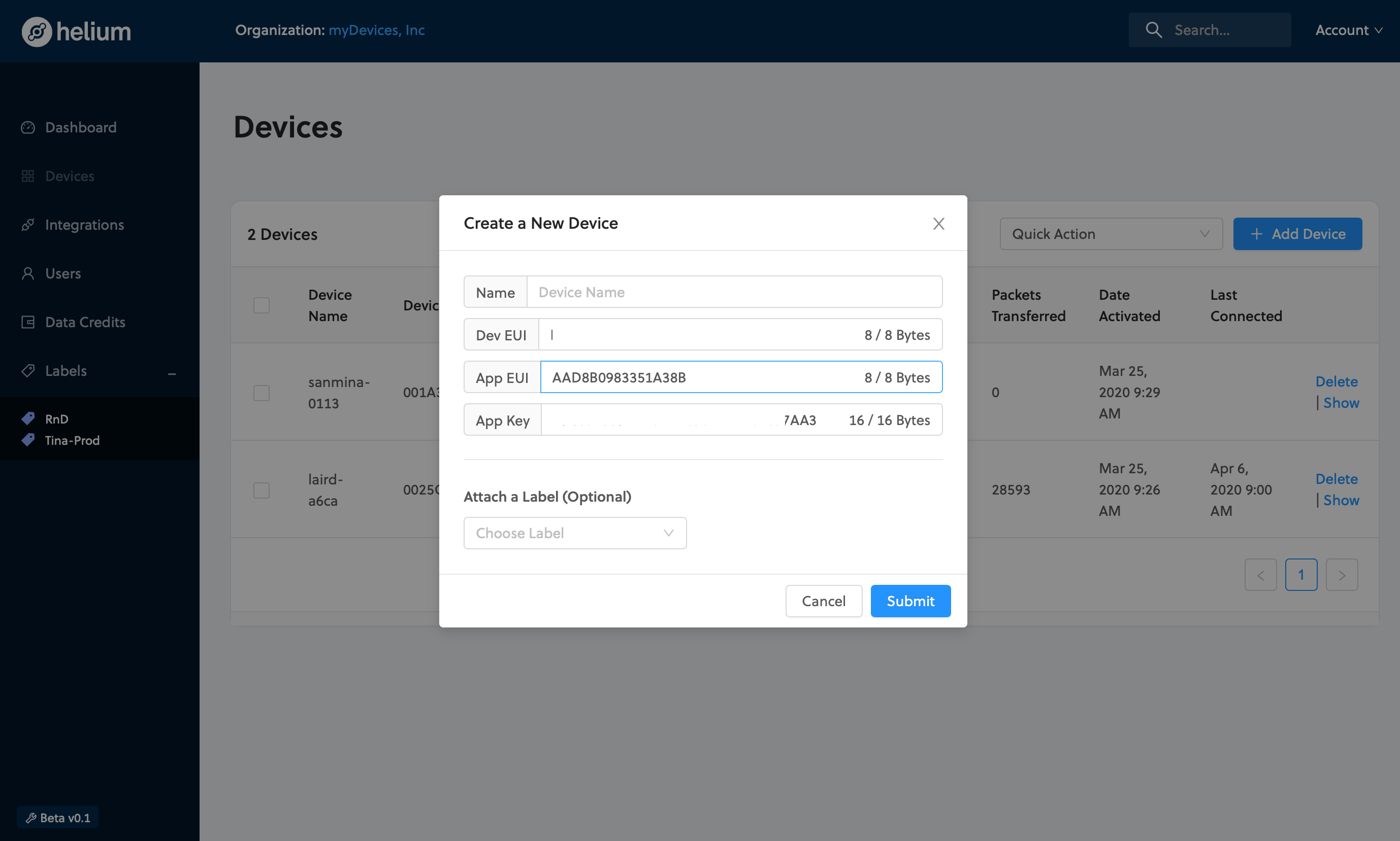 Helium Integration | myDevices Documentation
