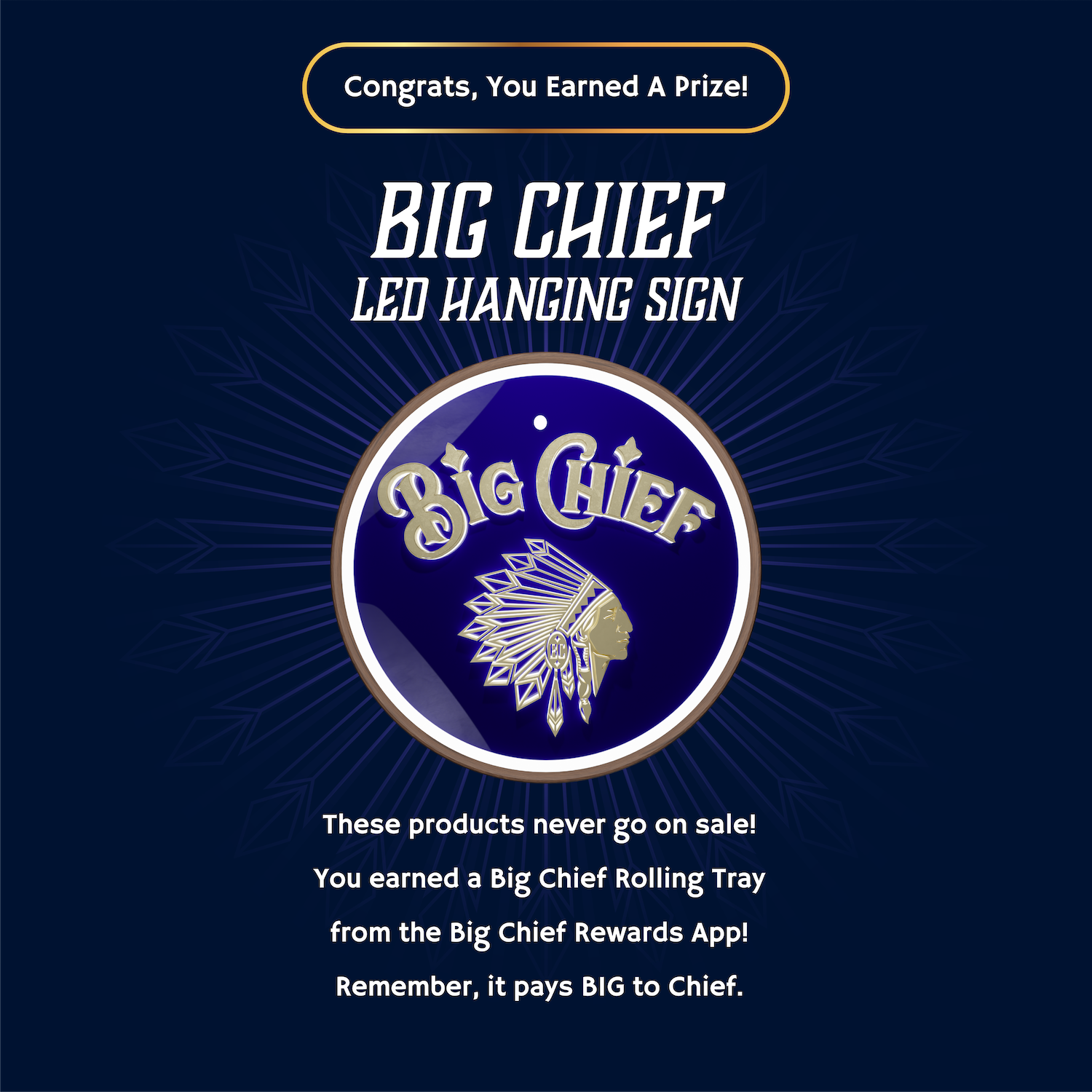 Big Chief Big Chief LED Hanging Sign | Big chief