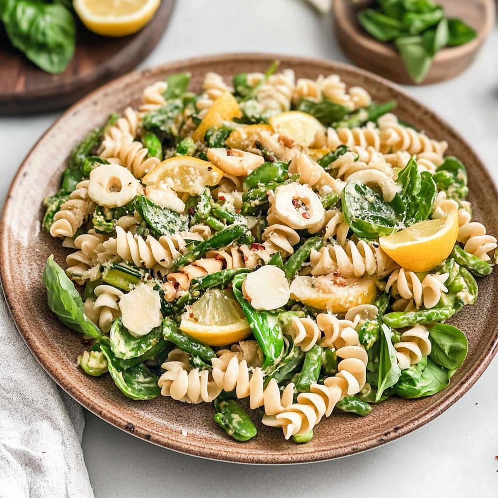 Spring Garden Pasta Salad with Lemon Vinaigrette: Bright ...
