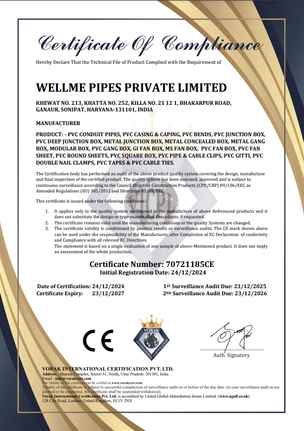 WellMe Pipes | Premium PVC Electric Conduit Pipes Manufacturer
