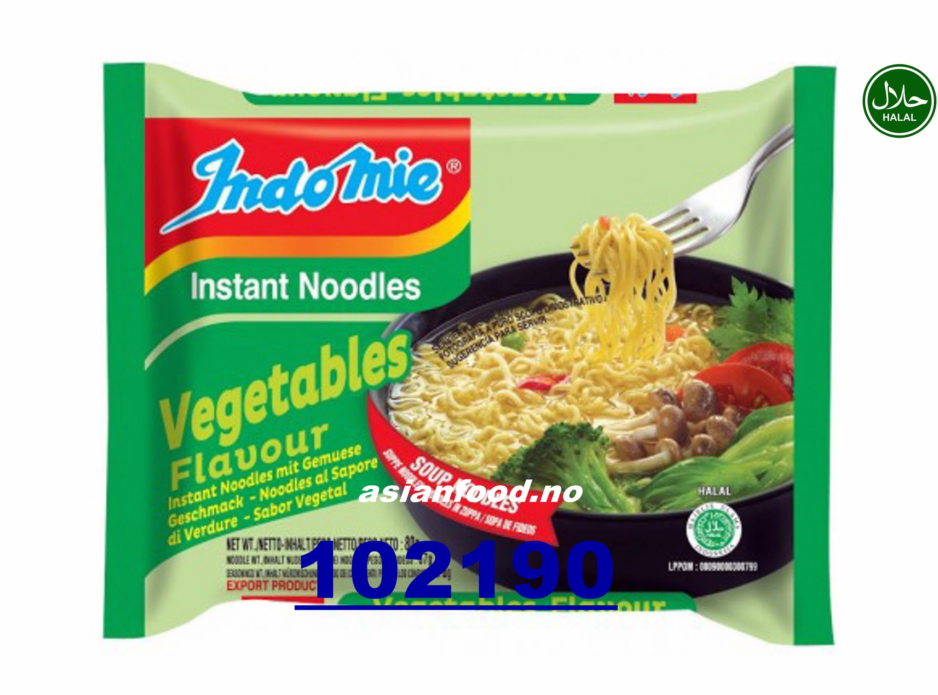 INDOMIE Instant noodles vegetable 40x75g Asian Food Import
