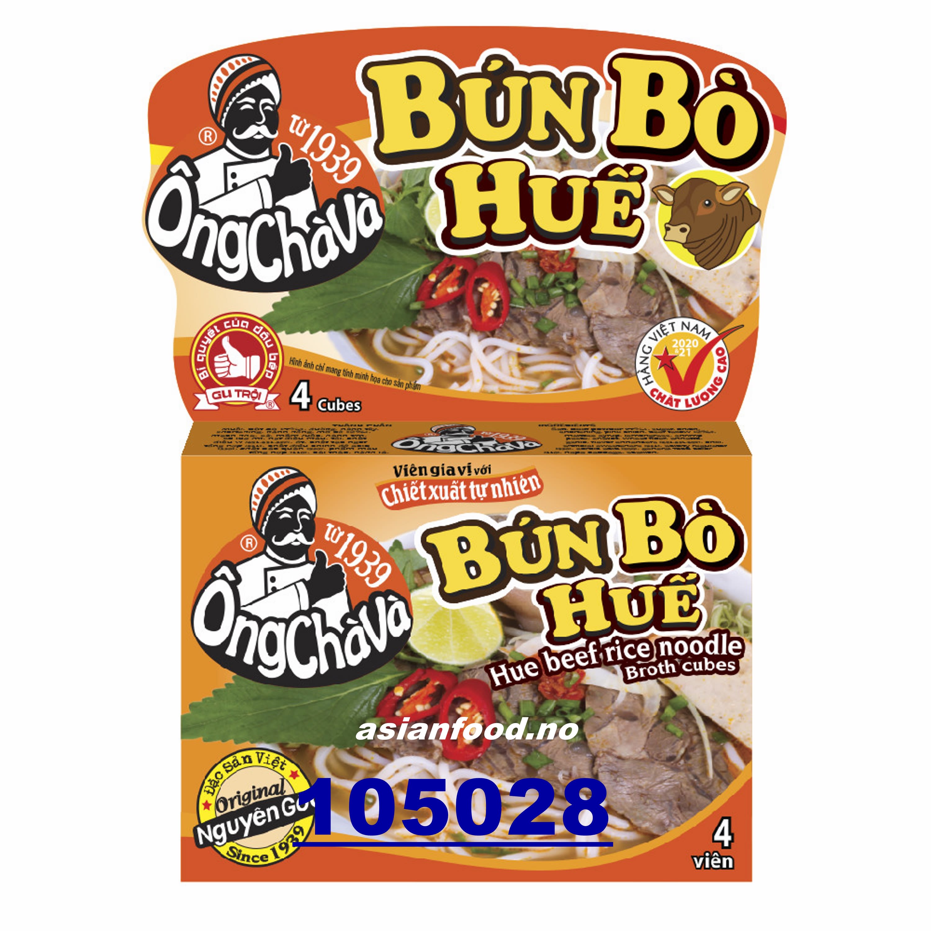 ONG CHA VA Hue beef rice noodle cubes 12x75g (LØS 12pk/krt) Asian Food ...