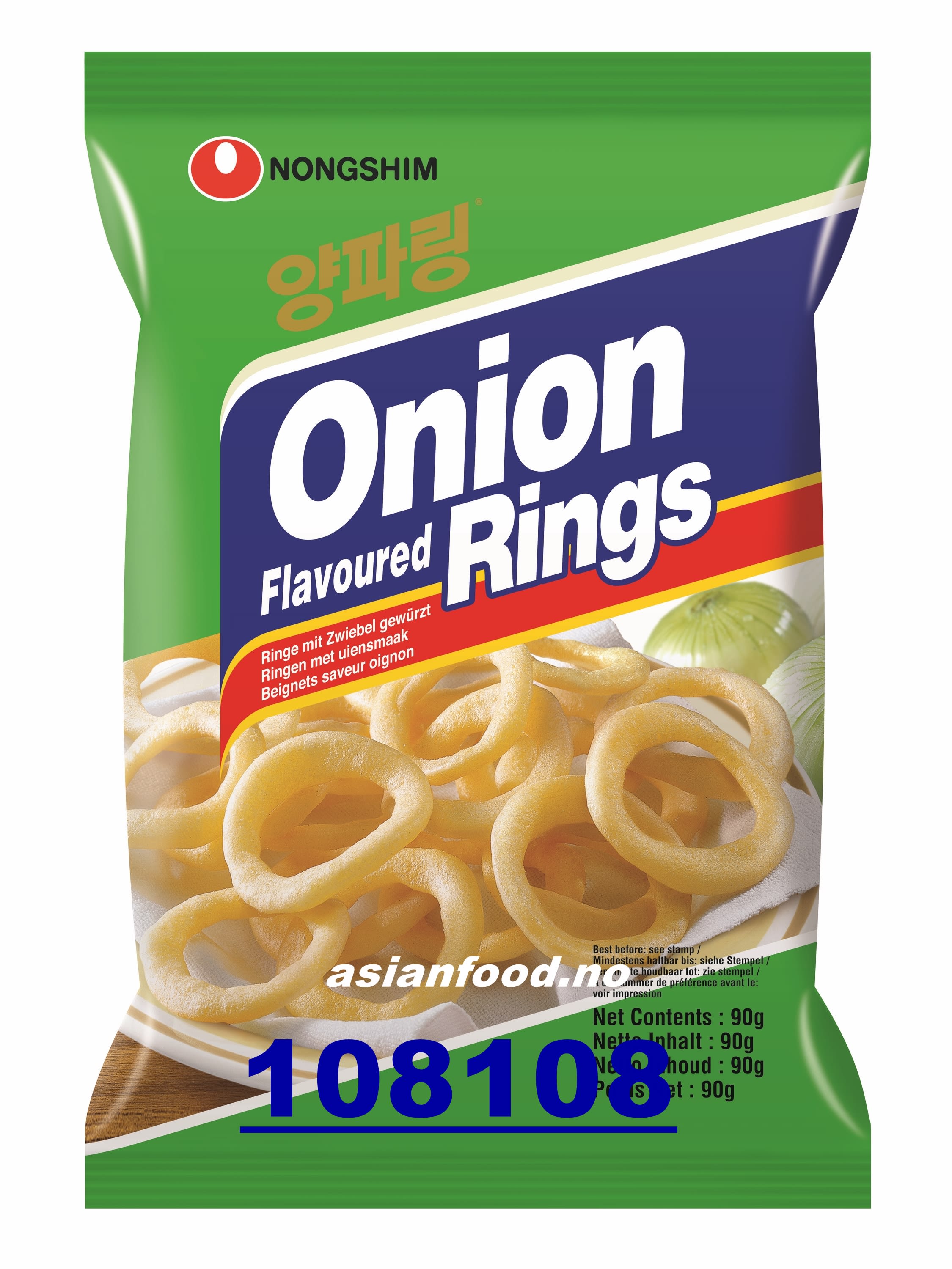 NONGSHIM Onion rings (chips) 20x90g Asian Food Import