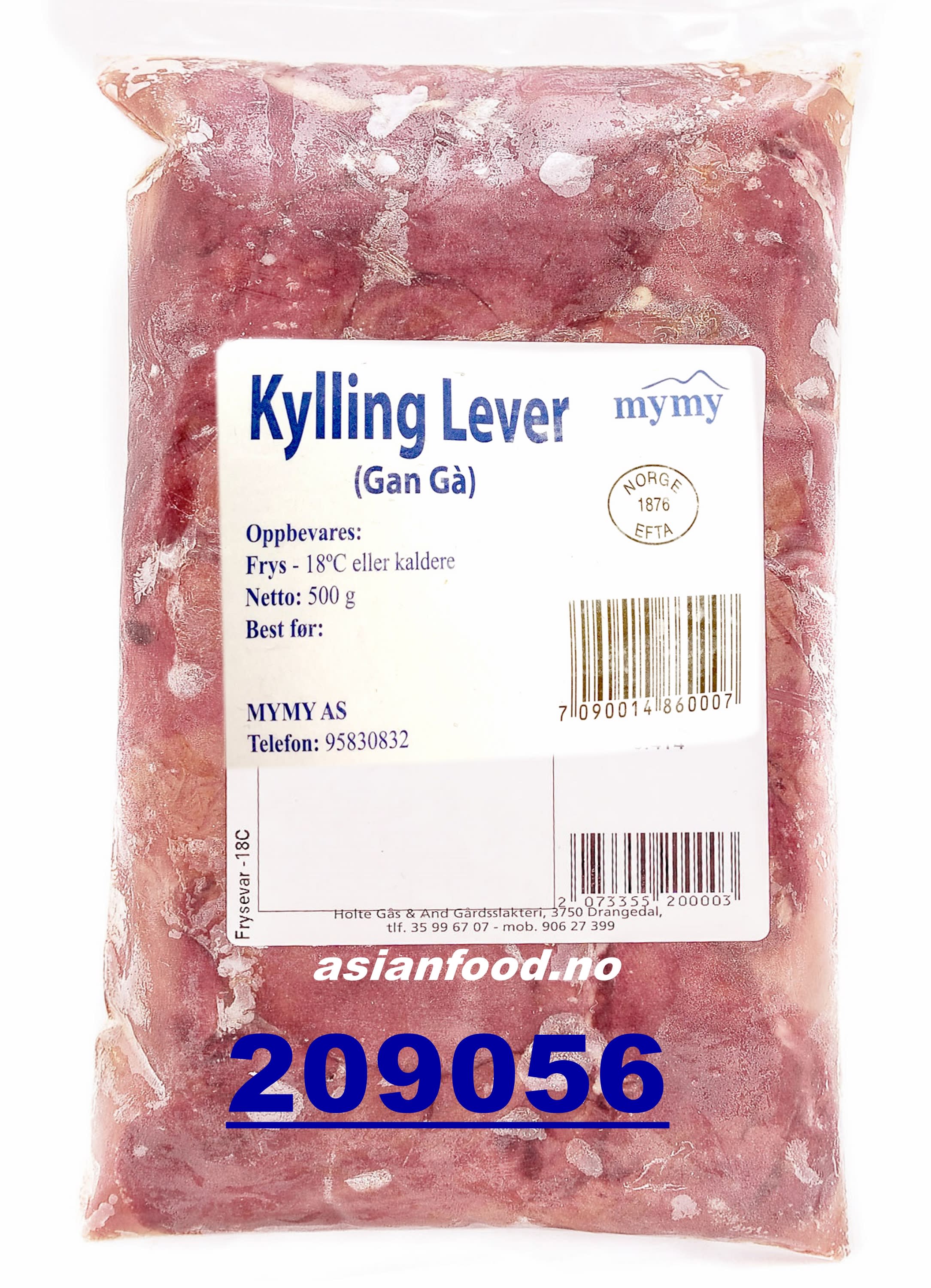 Kyllinglever frossen 30x500g Asian Food Import