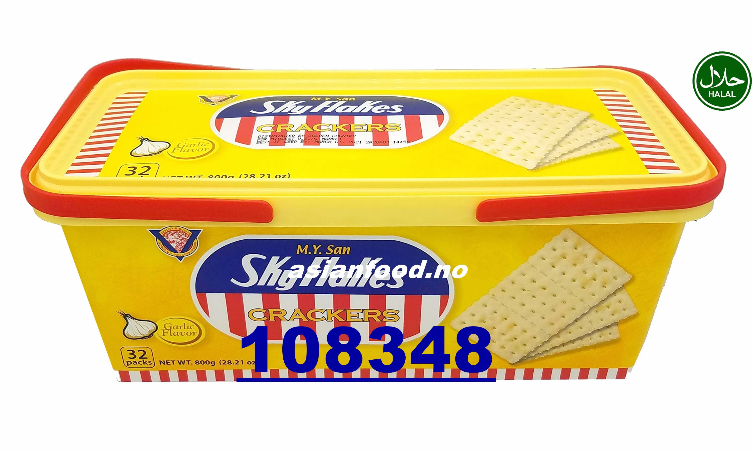 M.Y SAN Skyflakes crackers Garlic flavour 8x800g Asian Food Import