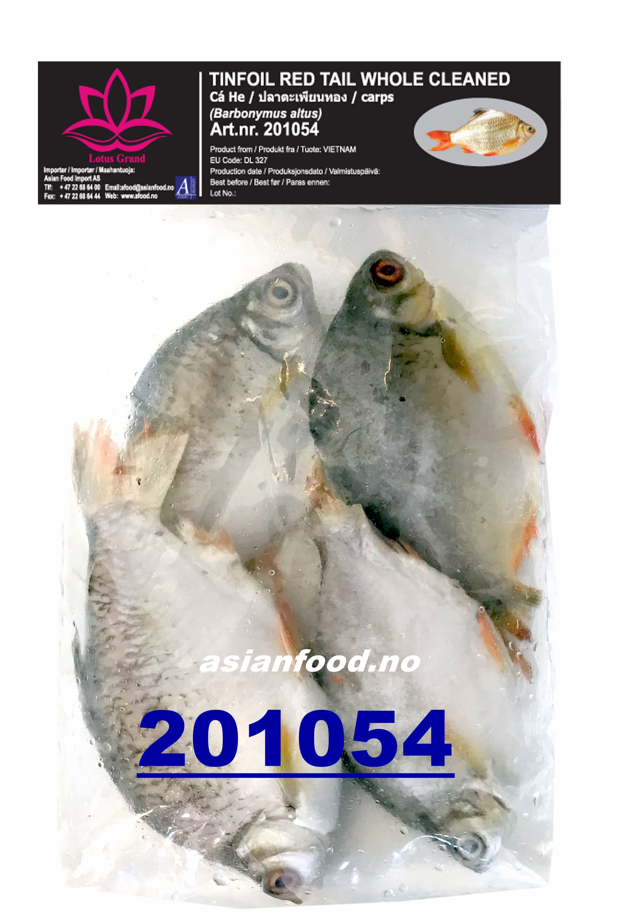 LOTUS Red tailed tinfoil whole 12x800g Asian Food Import