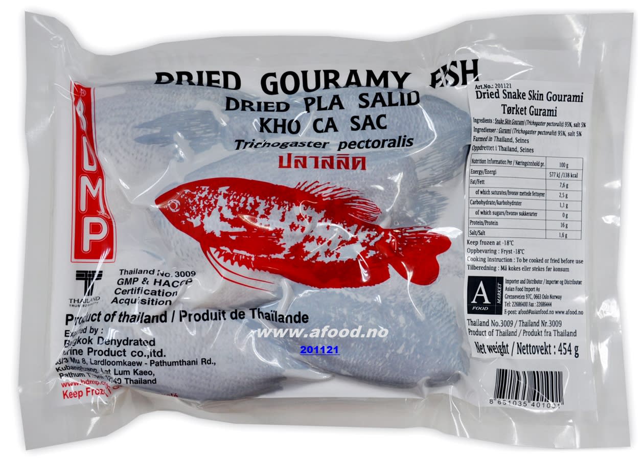 BDMP frozen dried snake skin gourami 24x454g Asian Food Import