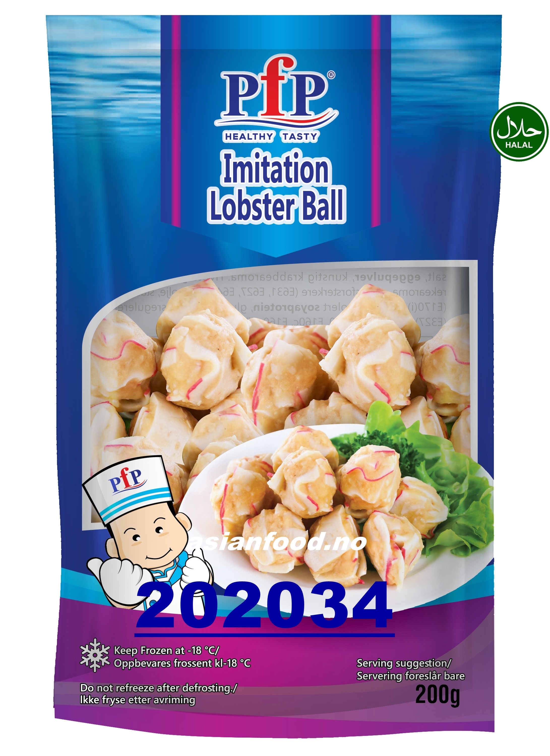 PFP Imitation lobster ball (frozen) 30x200g Asian Food Import