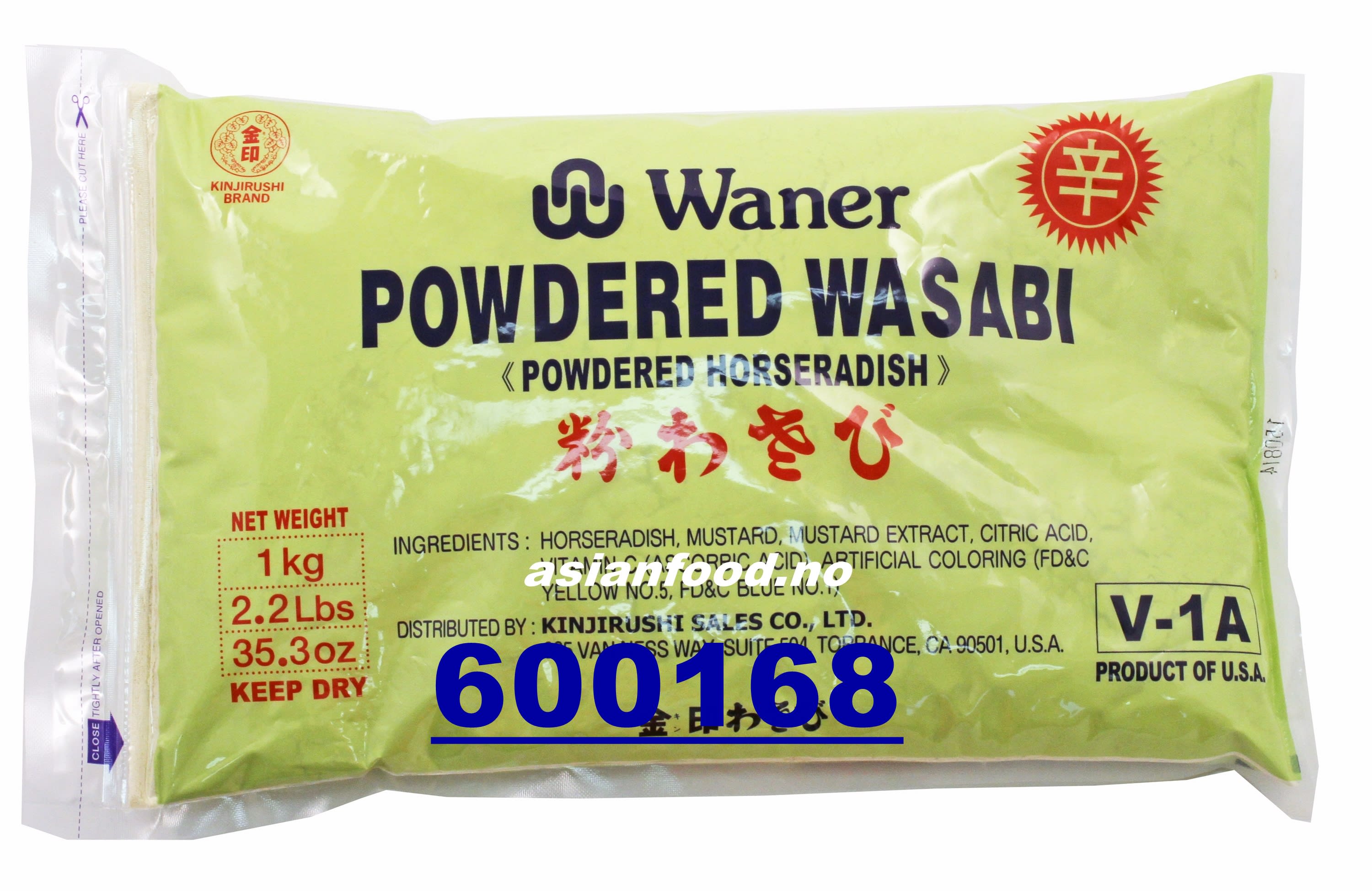 WANER Powder Wasabi (horseradish) 10x1kg Asian Food Import
