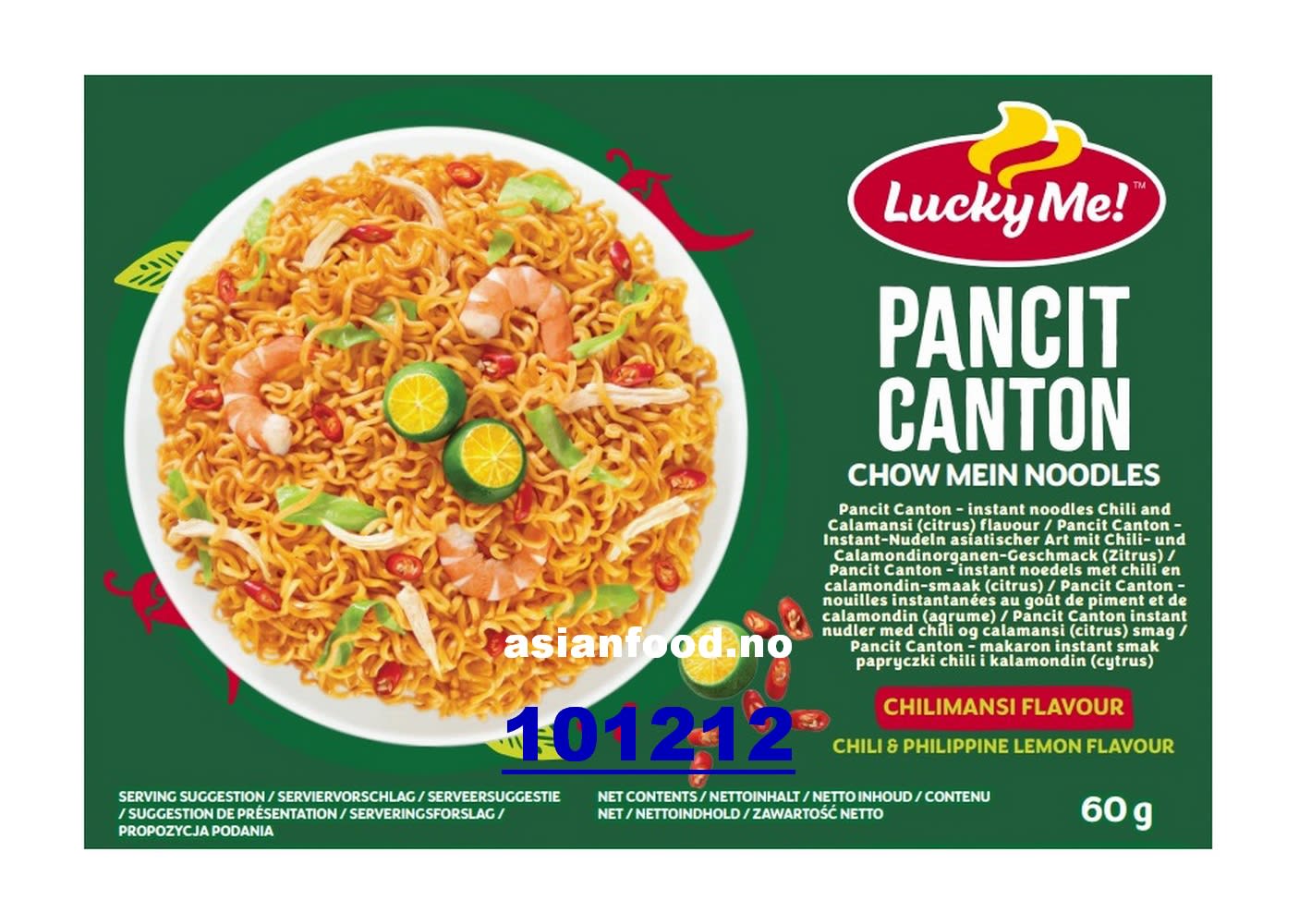 LUCKY ME Instant pancit canton CHILIMANSI flavor 24x60g Asian Food Import