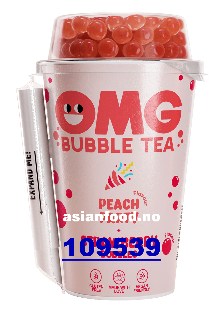 OMG Bubble tea peach party with strawberry bubbles 10x265ml Asian Food ...