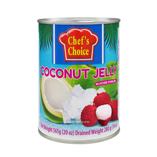 CHEF'S CHOICE Coconut Jelly in Lychee Syrup 24x565g VEGAN Velkommen