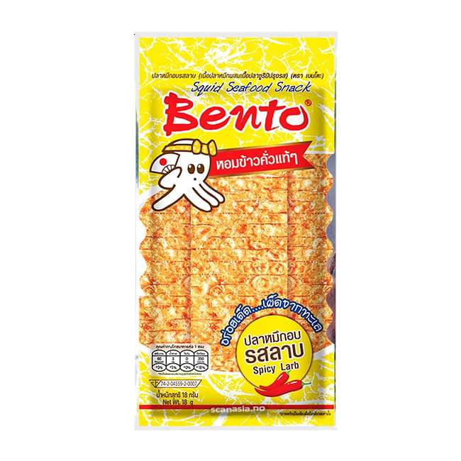 BENTO Snack Seafood Spicy Larb Yellow 36x20g Velkommen