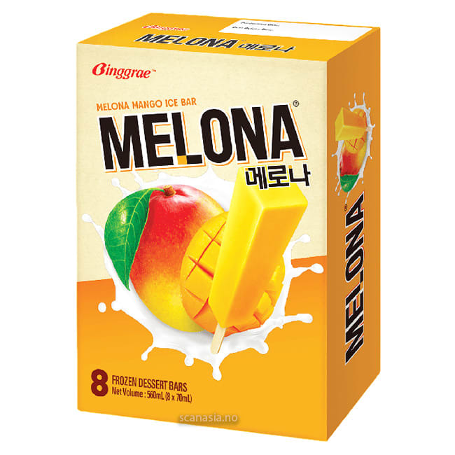 Melona Ice Bar - Mango 8x(8x70ml) Velkommen