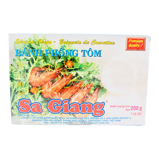 SA GIANG Shrimp Chips 55x200g Velkommen