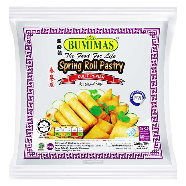 BUMIMAS Spring Roll Wrapper 5'' 125mm 40x200g FROZEN '50' S Velkommen