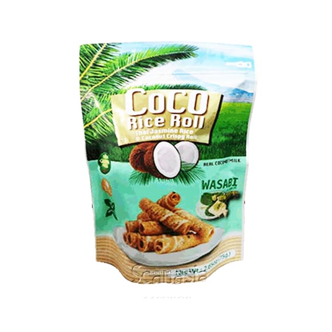 COCO Rice & Coconut Crispy Roll - Wasabi Flavour 12x75g Velkommen