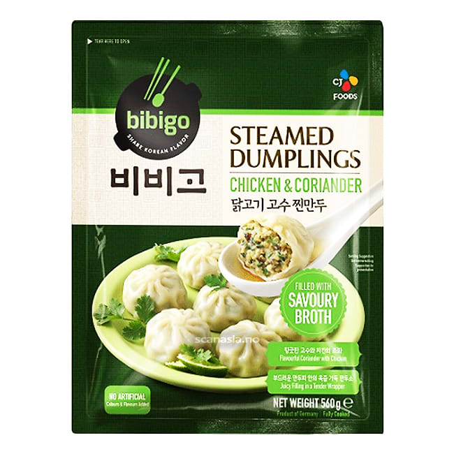 BIBIGO Steamed Dumpling Chicken & Coriander 15x560g FROZEN Velkommen