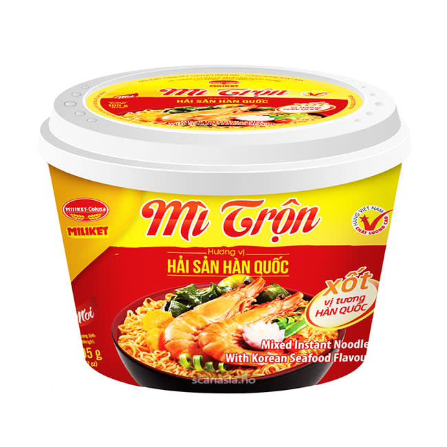 MILIKET Instant Noodles Mixed Seafood Flavor Bowl 12x105g Velkommen