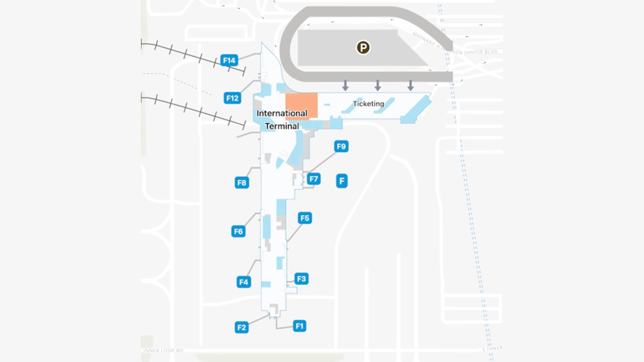 Hartsfield–Jackson Atlanta International Airport (ATL) Map ...