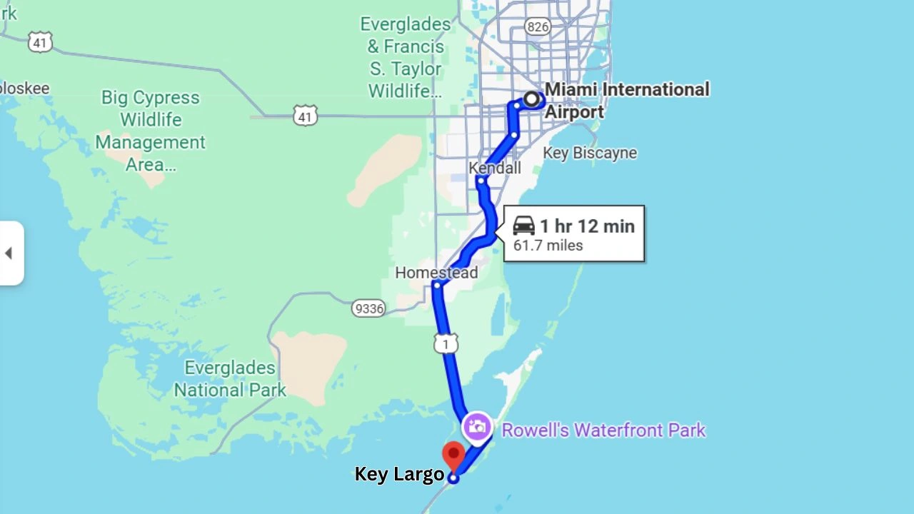 Miami Airport to Key Largo: Shuttle, Taxi & Travel Distance