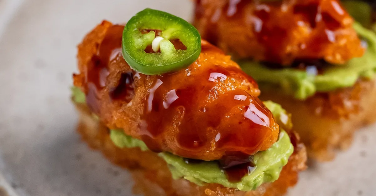 Spicy Tuna and Avocado Crispy Rice by breadbakebeyond