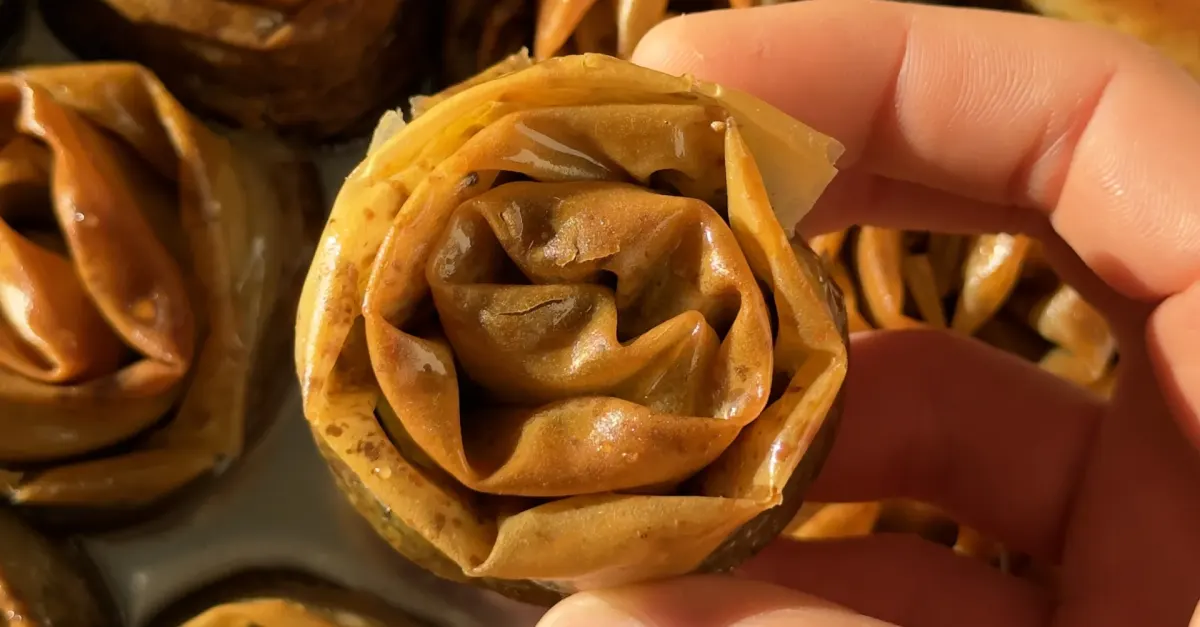 PISTACHIO BAKLAVA ROSES by itsvegansis