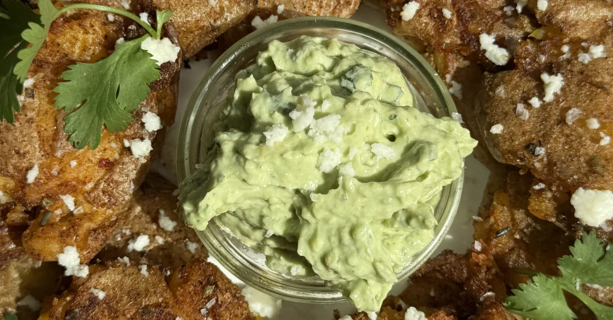 Smashed Potatoes w Avo Dip by flavorsbyfrangipane