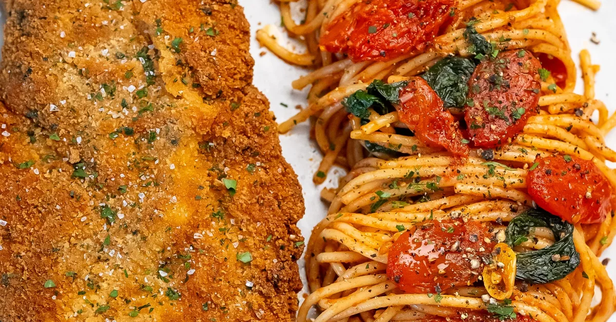 Cherry Tomato Spaghetti with Fried Chicken Cutlet | Provecho