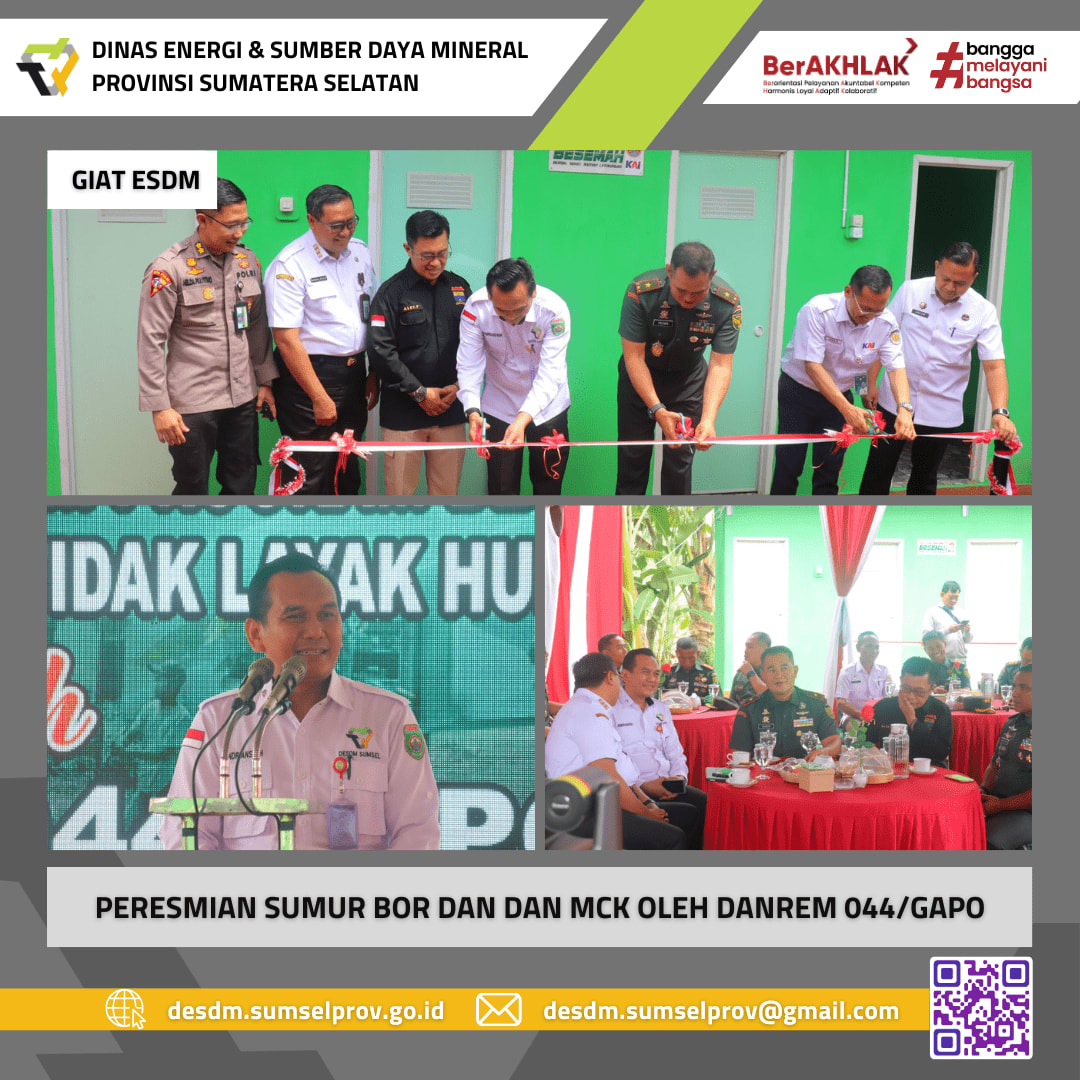 Peresmian Sumur Bor dan dan MCK oleh Danrem 044/GAPO - DESDM SUMSEL