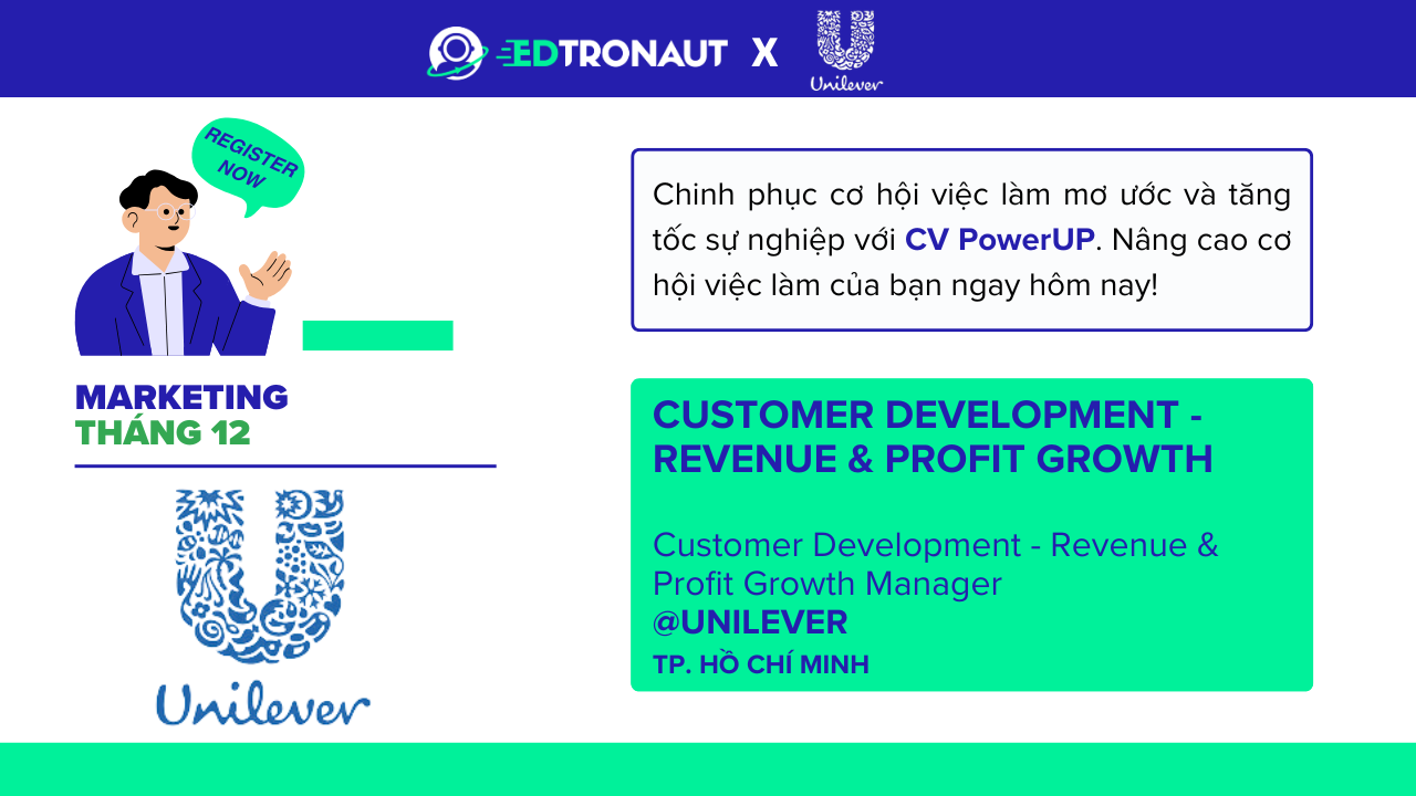 Tuyển Dụng Customer Development - Revenue & Profit Growth Managertại ...