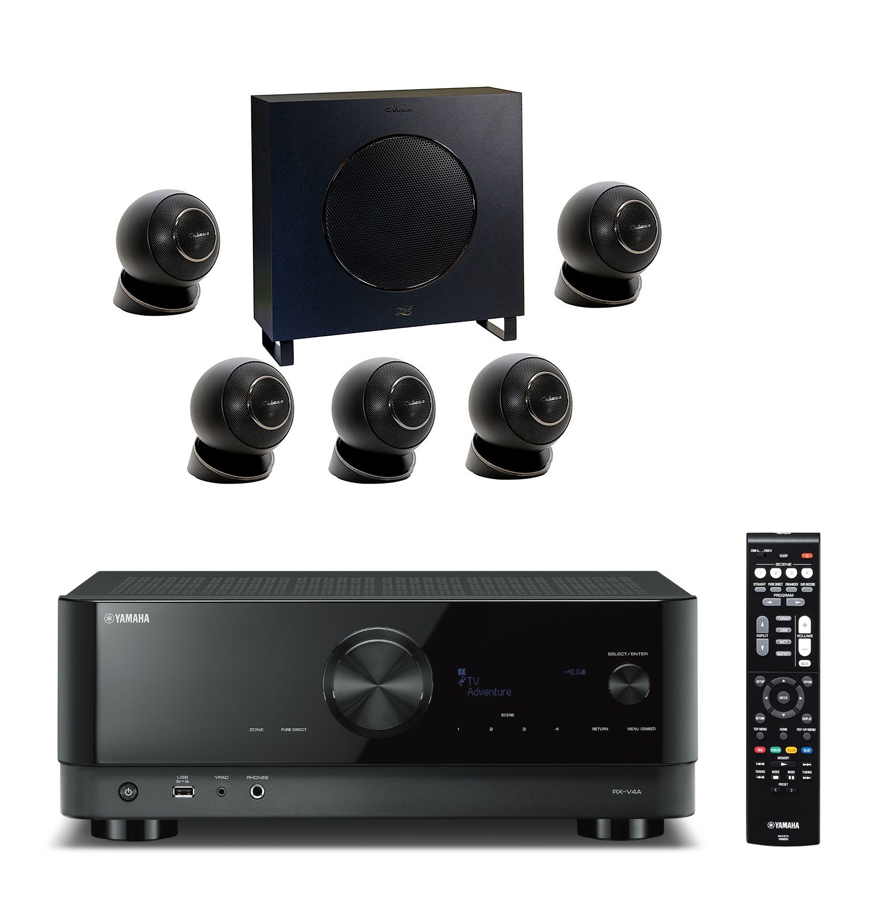 Cabasse EOLE 4 + Yamaha RX-V4A mājas kinozāles sistēma | High Fidelity
